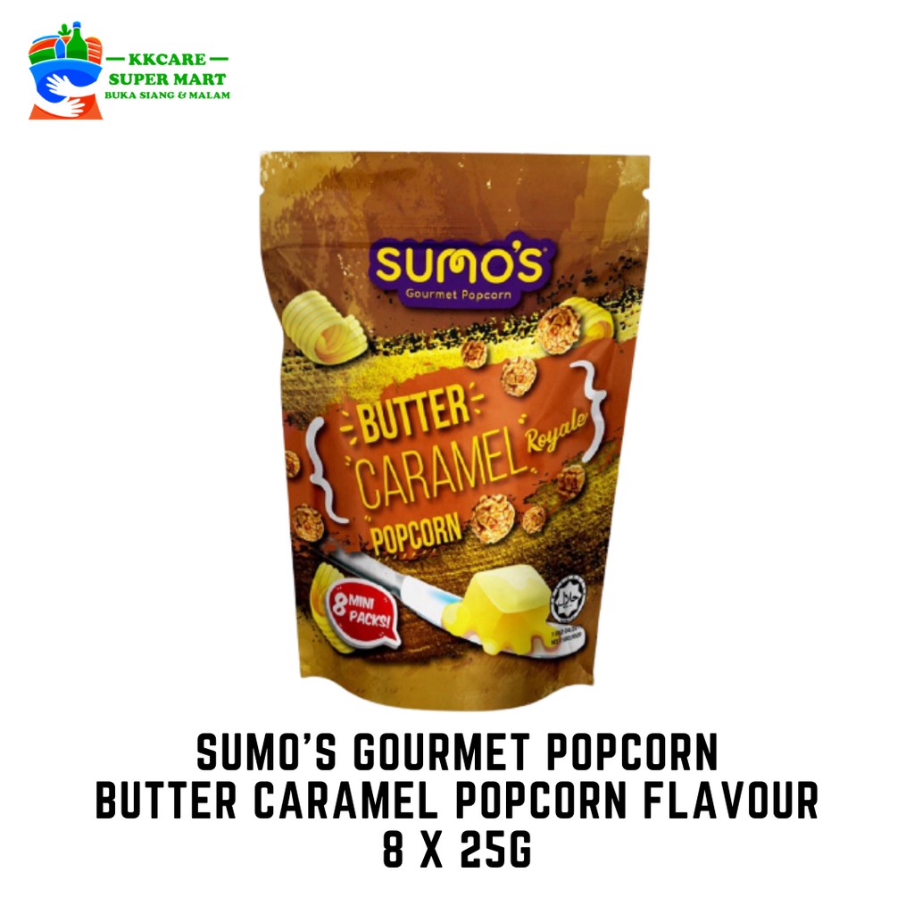 Sumo's Gourmet Popcorn Butter Caramel Popcorn Flavour 8 x 25g | Shopee ...