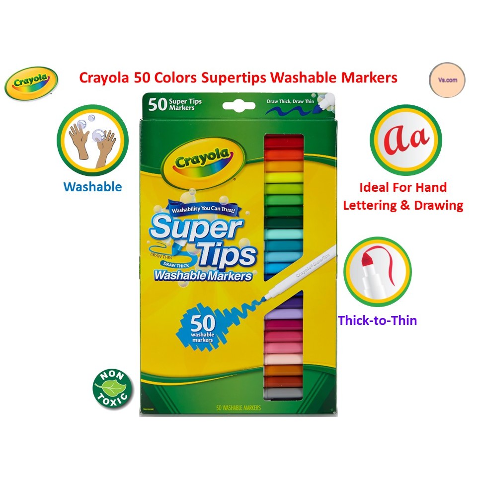 Crayola Supertips Washable Markers (50 Colors Set) | Shopee Malaysia