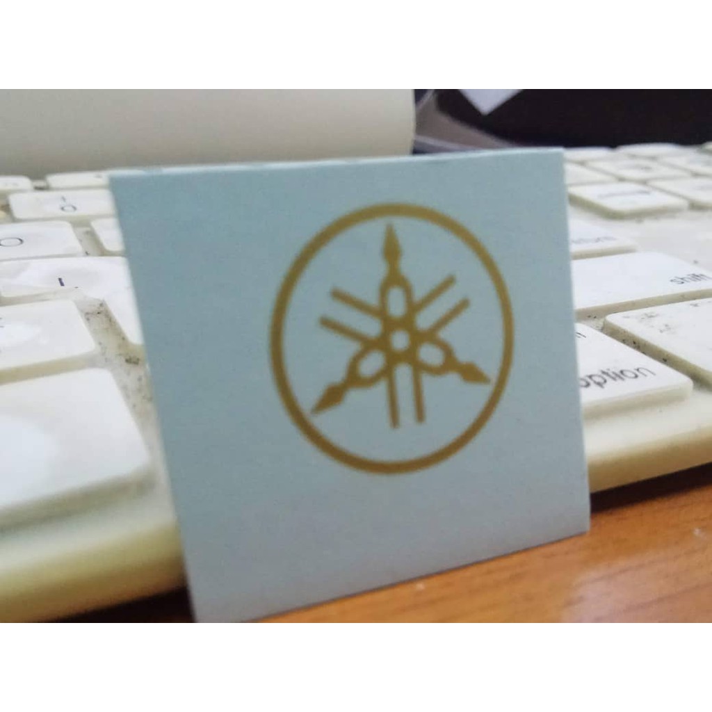 Yam@ha Round Logo WHITE / SILVER / GOLD Waterslide decal for guitar ...