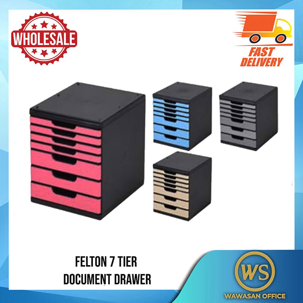 FELTON 7 Tier Document Drawer (FDD 175) | Shopee Malaysia