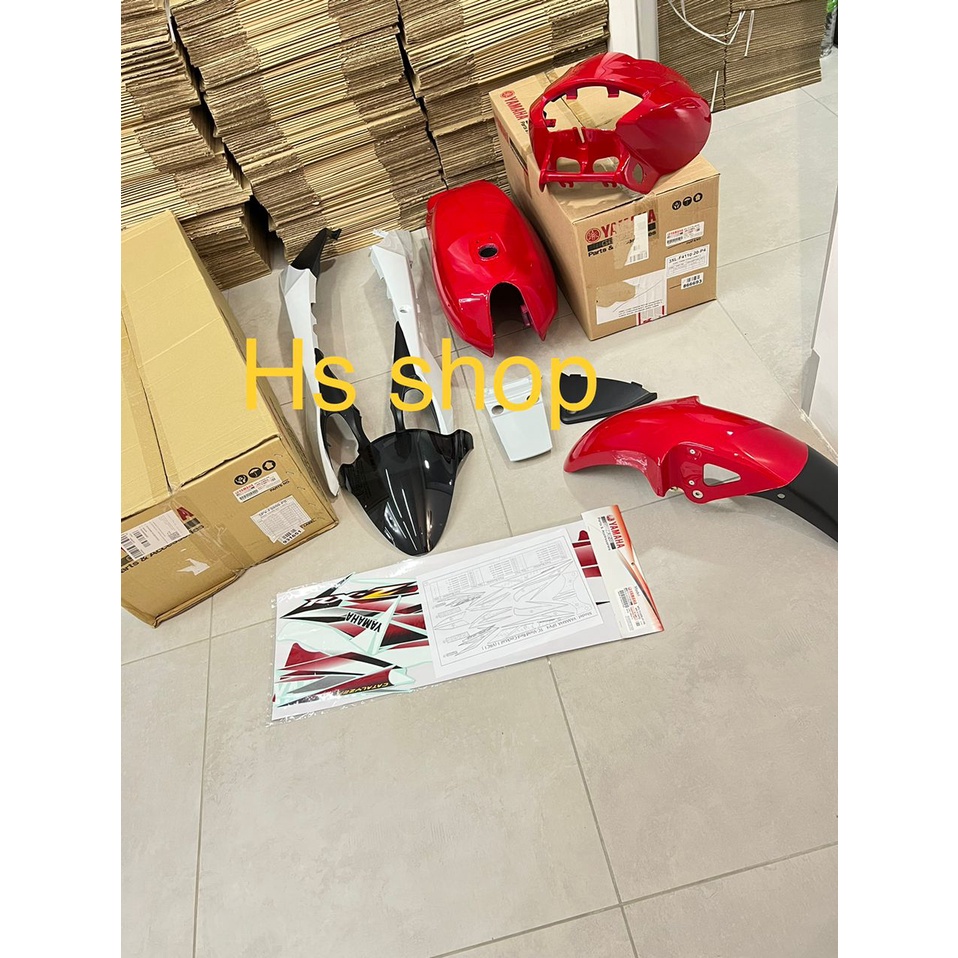 RXZ 5PV CATAL CATALYZER BODY COVER SET COVERSET MERAH PUTIH HLY YAMAHA ...