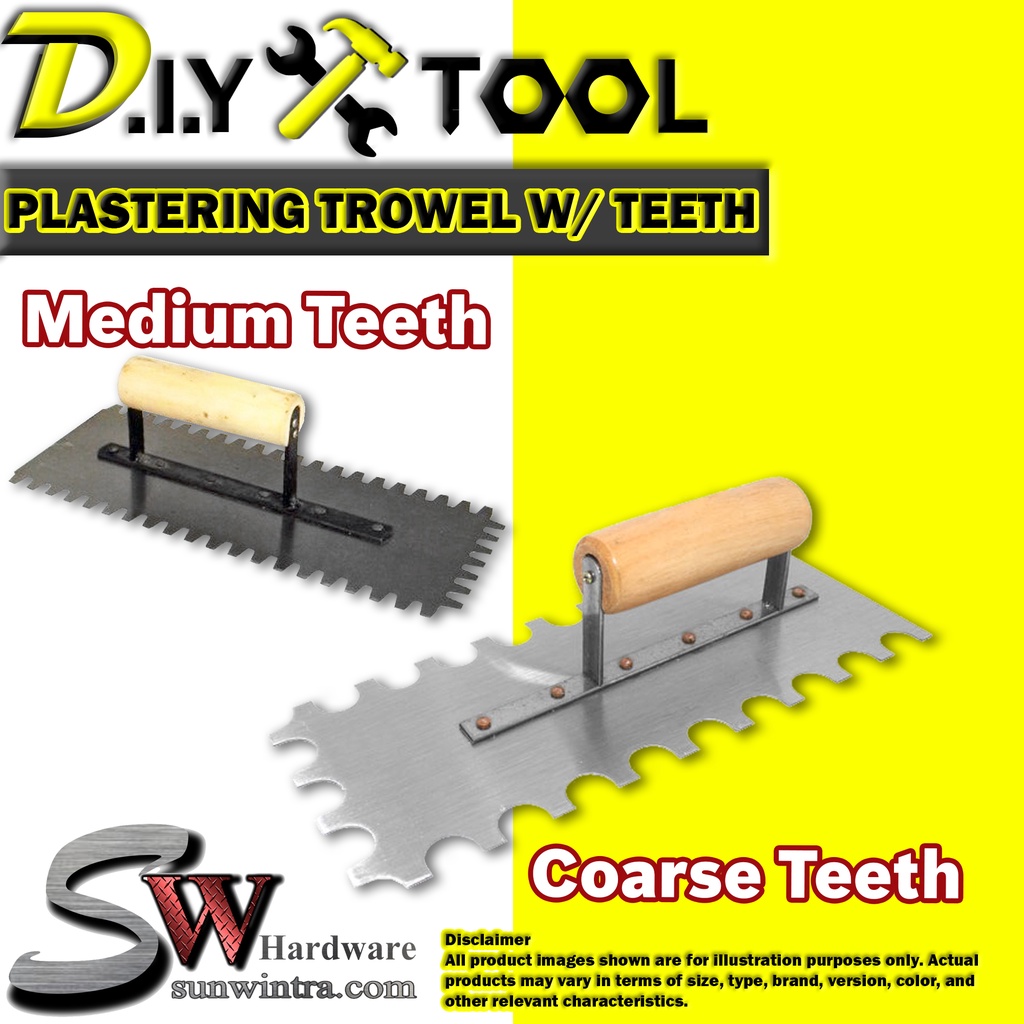 SW Hardware Professional Plastering Trowel with Teeth Coarse Teeth ...