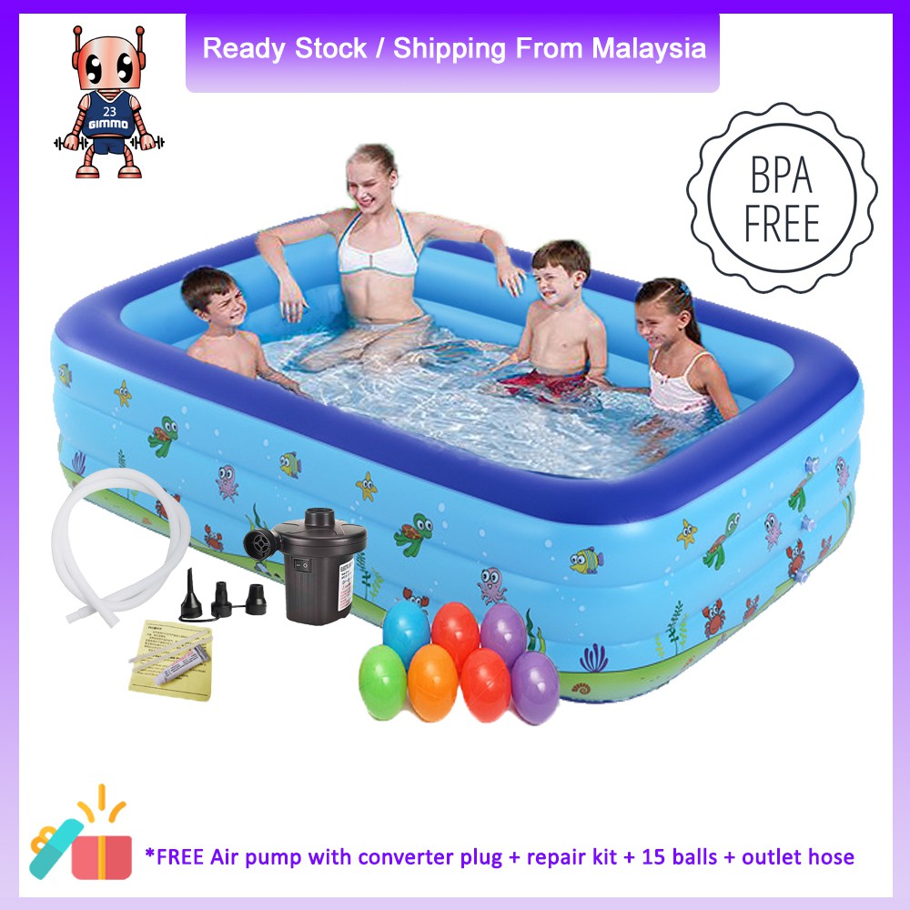 GIMMO (262*175*60CM) Family 3 Layer Inflatable Swimming Pool - [READY STOCK] | Shopee Malaysia