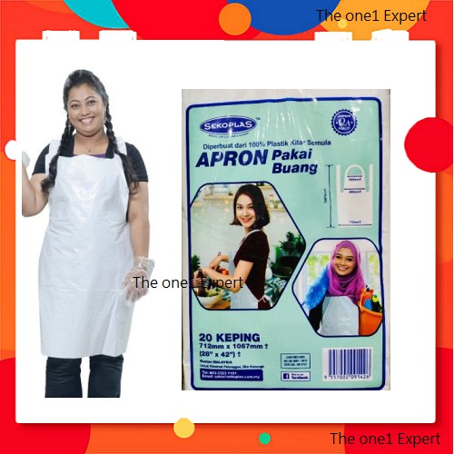 👩‍🦰 Sekoplas Apron Pakai Buang / Disposable Apron (20 pcs) | Shopee ...