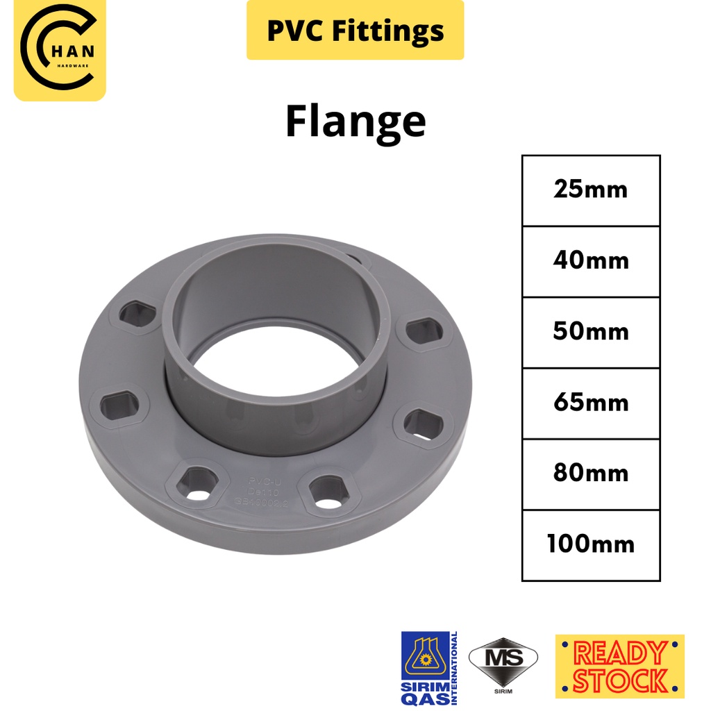 [25 - 100mm] PVC Flange 10K Fittings - Polyvinyl Chloride Pipe Fittings 25mm 40mm 50mm 65mm 80mm ...