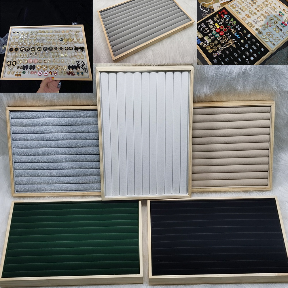 Barang Kemas Kayu Plat Cincin Kotak Penyimpanan Barang Kemas Display ...