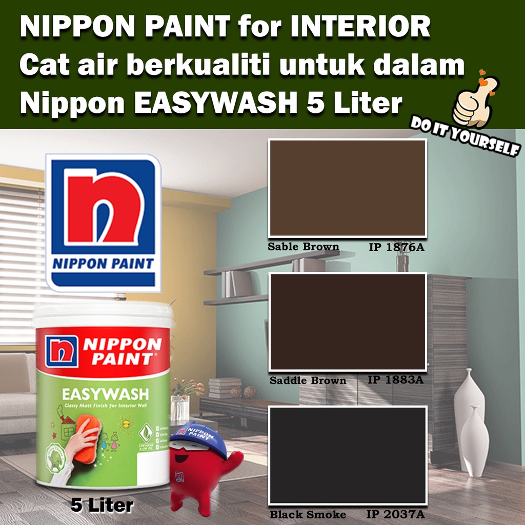 Nippon Paint EasyWash Interior collection 5 Liter Sable Brown 1876A ...