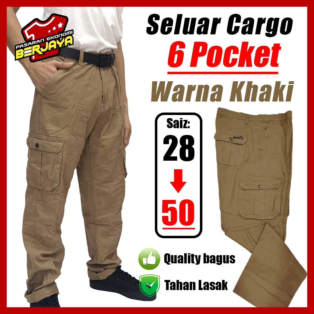 Seluar Kerja Lelaki #4655 Pocket Tepi/Cargo Pants/Working Pants - Khaki ...