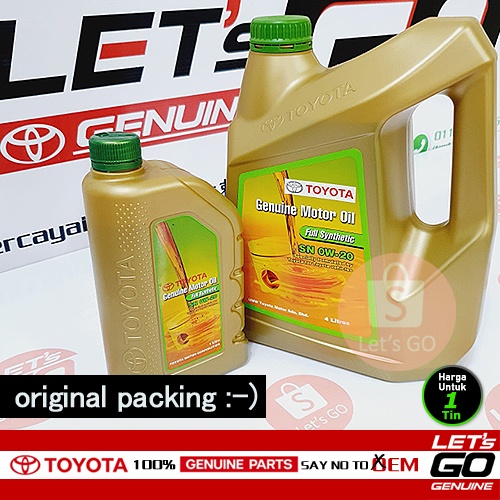 (Original) >> SN 0W20 Engine Oil Fully Synthetic SN Genuine 4L / 1L ...