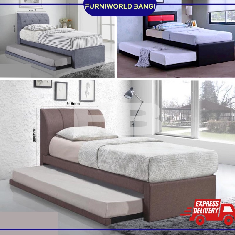 Furniworld 3' Single bed Divan with pull out bed Exported Quality Tilam ...