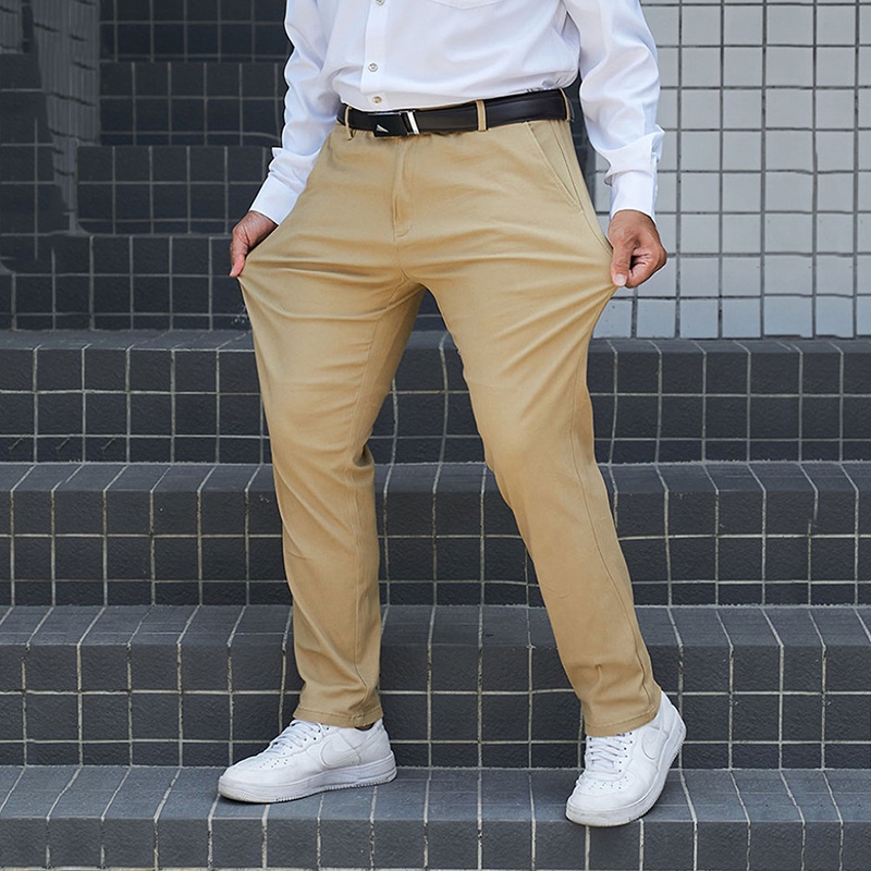 Seluar Lelaki Saiz Besar 30-50 Seluar Cotton Slack Lelaki Khaki Hitam ...