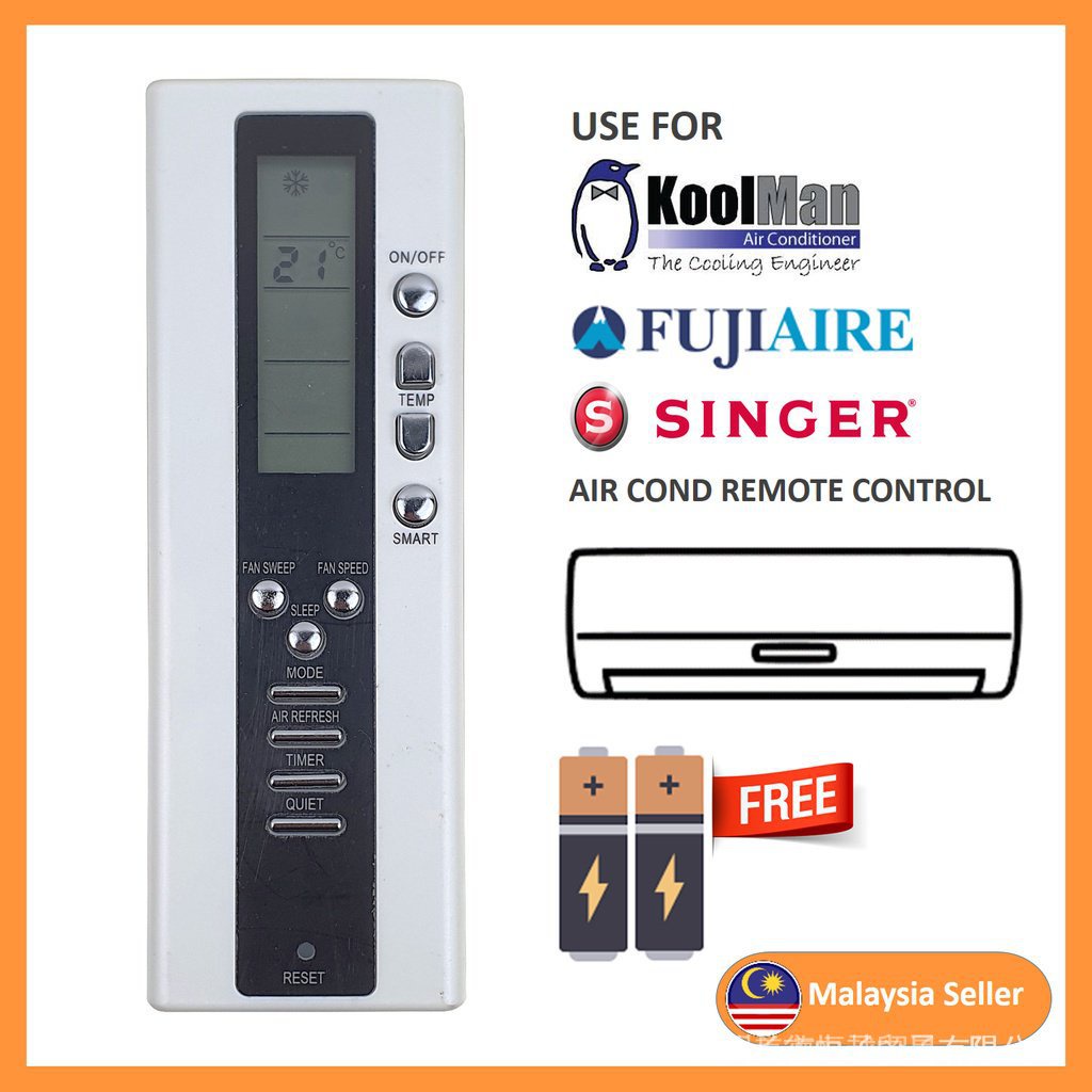 Koolman fujiaire singer air conditioner air cond remote control for ...