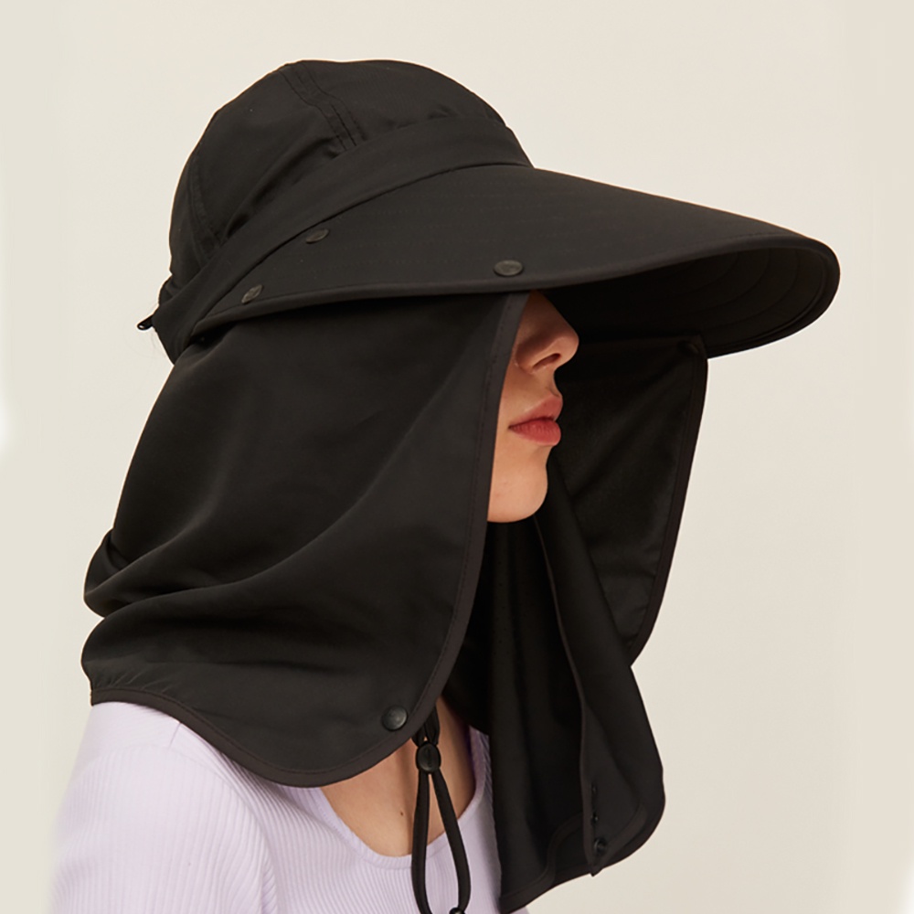 OhSunny UV Sun Protection Bucket Hat Cover Face Anti-Ultraviolet Outdoor Riding Big Brim UPF50 ...