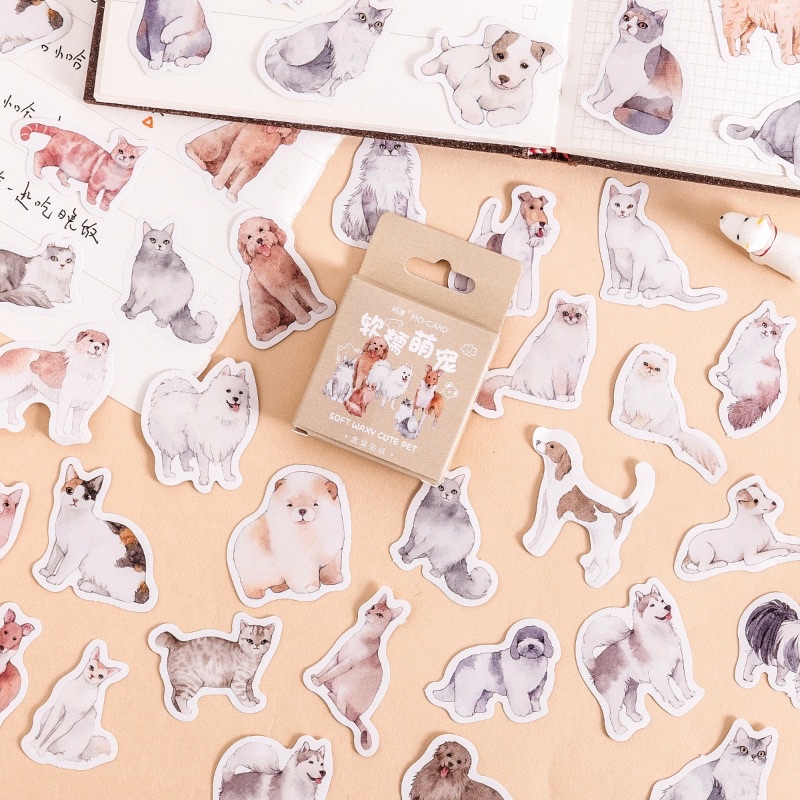 40pcs Cat Dog Stickers | Shopee Malaysia