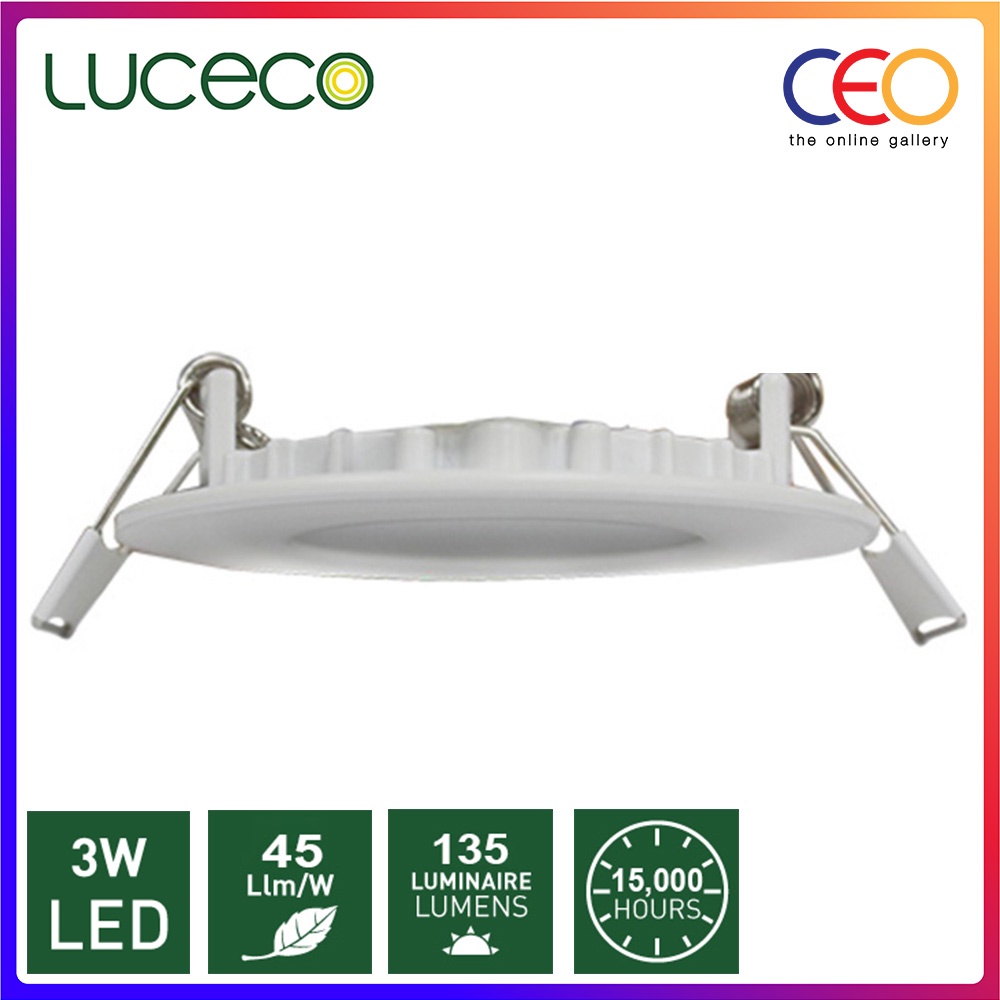 Luceco LED Eco Circular Edgelit LuxPanel Downlight Lampu Siling Benam ...