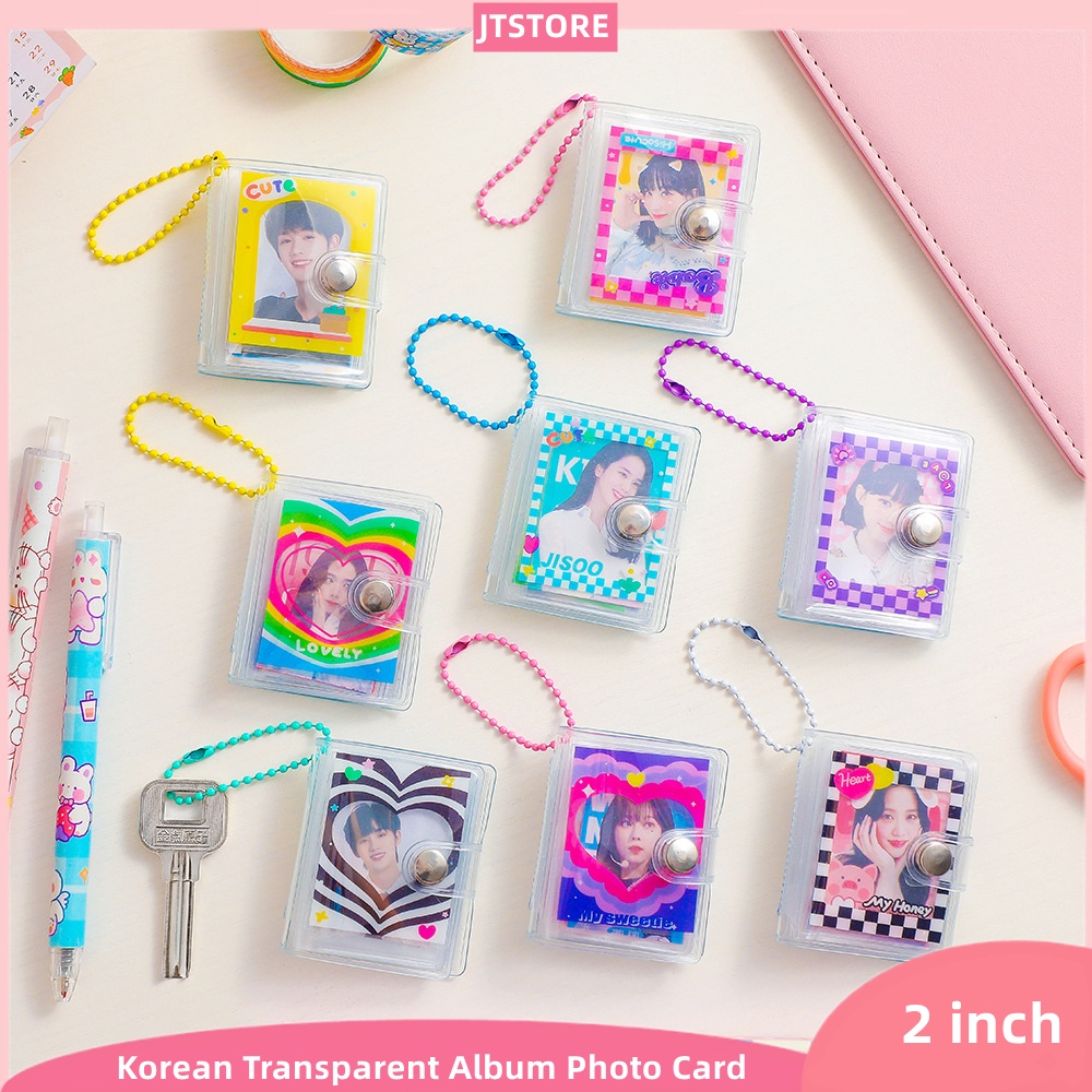 INS Mini 2 Inch Photo Album 16 Pockets PVC Cute Transparent ID Card ...