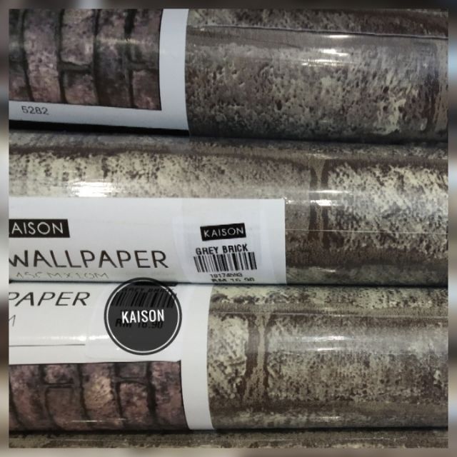 Wallpaper Sticker Kaison (Bricks-Grey) | Shopee Malaysia