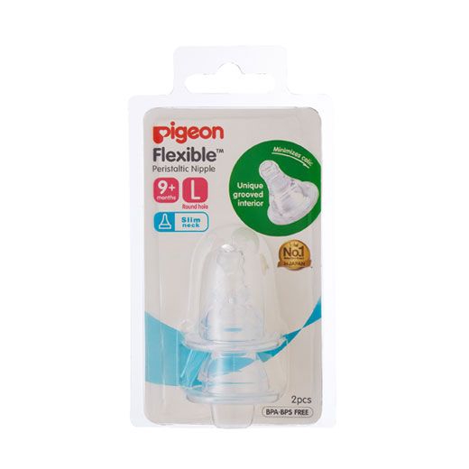 ORGINAL PIGEON Twin Pack Peristaltic Slim Neck Teat Puting Pigeon Slim ...