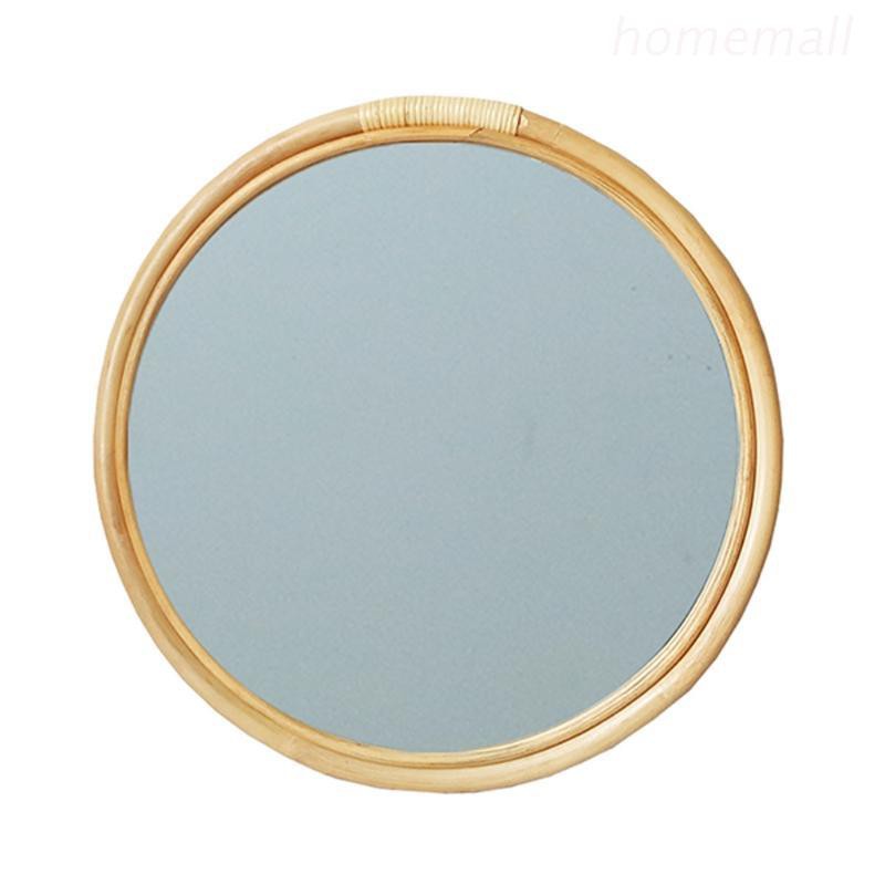 Rattan Circle Wall Mirror 16 Inch Round Dressing Mirror for Entryways ...