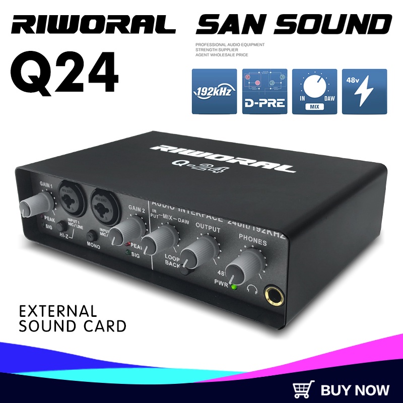 Riworal Q24 24-BIT/192KHZ high resolution professional external sound ...