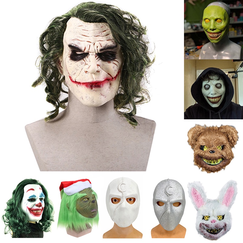[cxGUYU] Halloween Joker mask Cosplay Smiling Demons Horror Face Masks ...