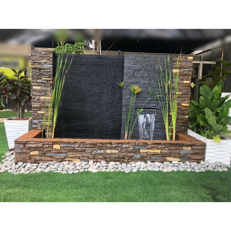 Feng Shui W08-B Fibreglass 8x3x5 Wall Water Pond Kolam Air Garden Water ...