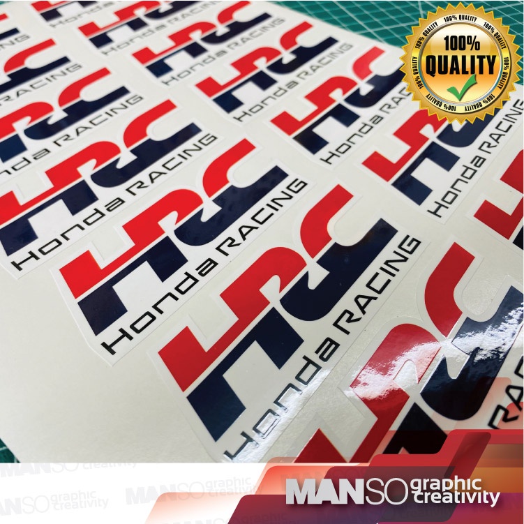 [x2pcs] New HRC Honda Racing DECAL #HRC #HONDA (NEW Design) J076 ...