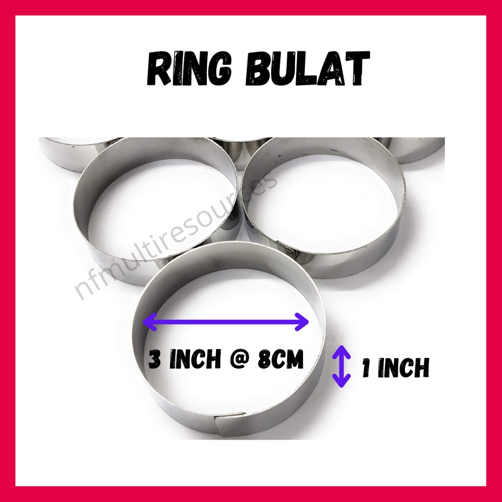 Ring Burger Acuan Roti Oblong Sosej Hot Dog Mould Murtabak Mini Petak ...