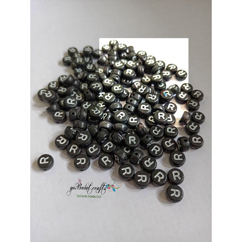 🔥HOT ITEM🔥 ALPHABET N ONLY / HURUF R SAHAJA BULAT HITAM TULISAN PUTIH ...