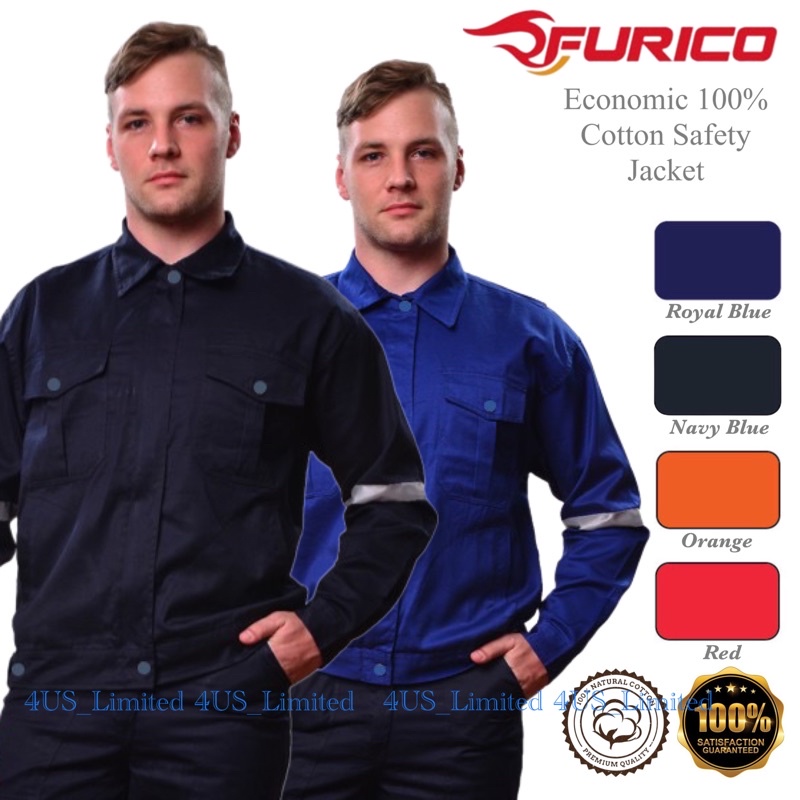 FURICO 100% Cotton Safety Jacket | Reflective Jacket | Work Jacket ...
