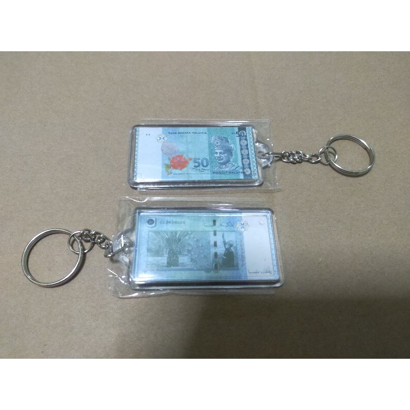 Keychain banknote money Duit Malaysia RM1 RM2 RM5 RM10 RM20 RM50 RM100 ...