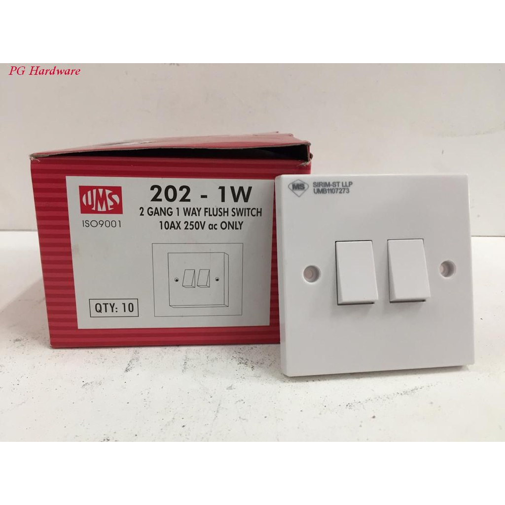 UMS 202-1W 2 Gang 1 Way Switch | Shopee Malaysia