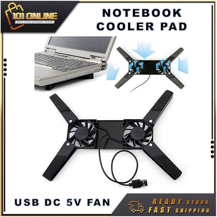 Laptop Desktop Stand Dual Cooling Cooler Fans Laptop Cooling Pad ...