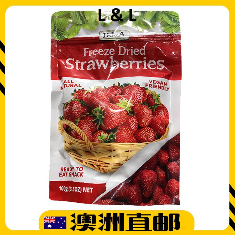 Australia Costco DJ&A Freeze Healthy Snack Dried Strawberries ( 100g ...