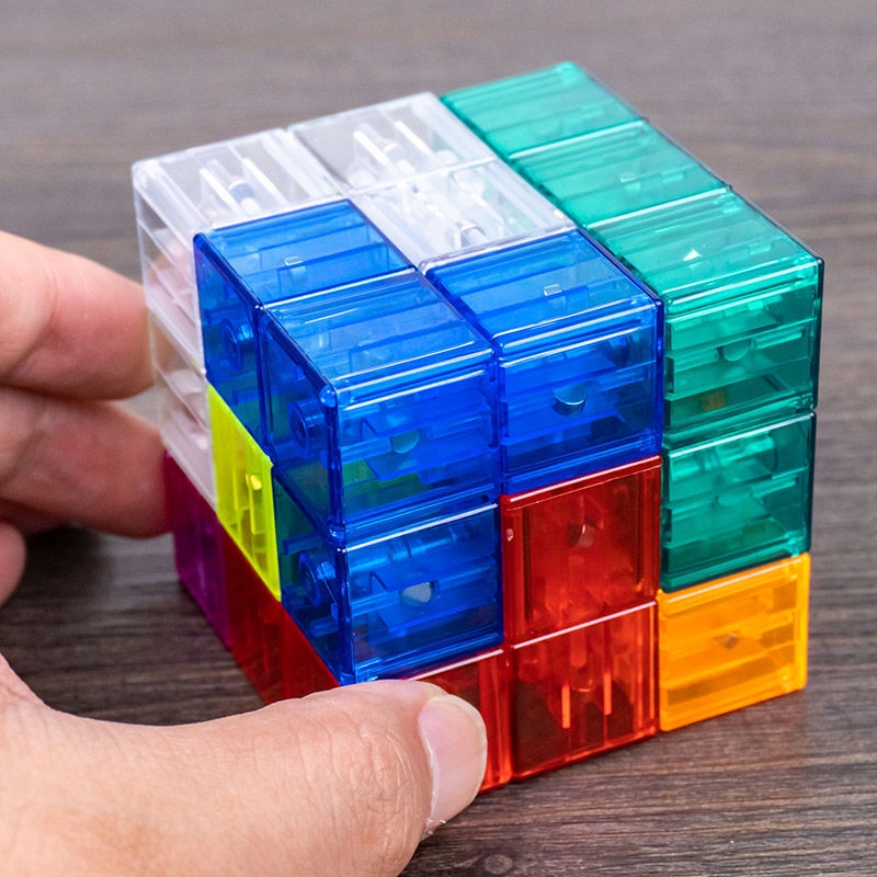 Magnetic Building Blocks Magic Magnetic 3D Puzzle Cubes, Set of 7 Multi ...