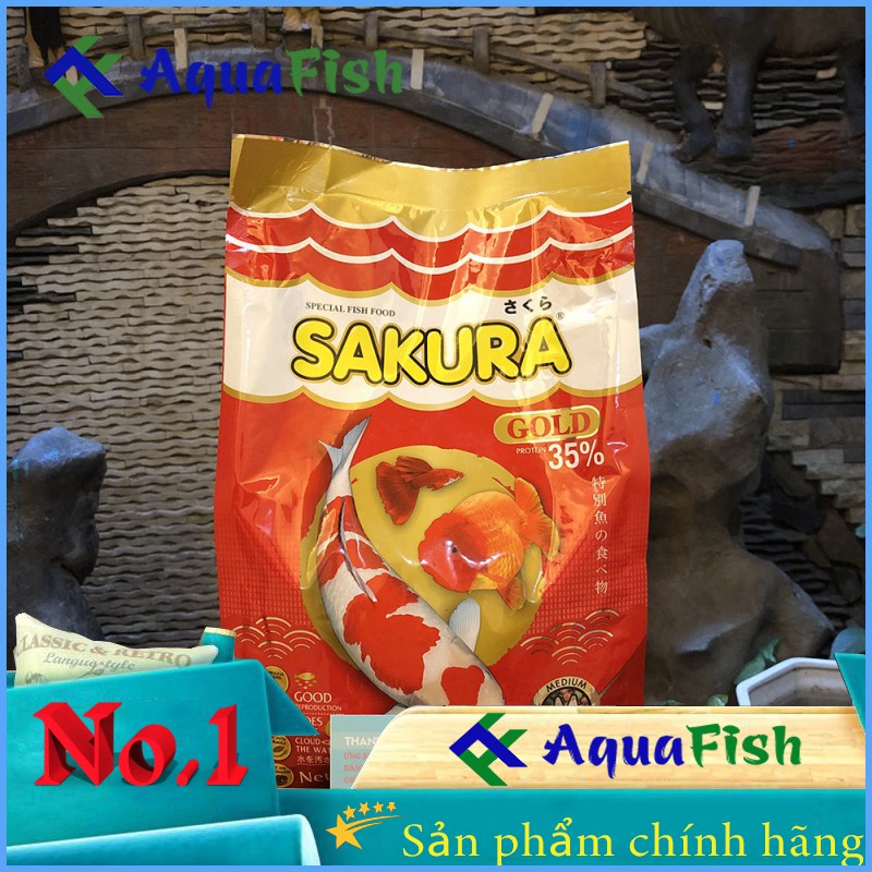 Food for Koi Fish, Sakura Goldfish 35% 1kg Bag (Helps fish grow quickly ...