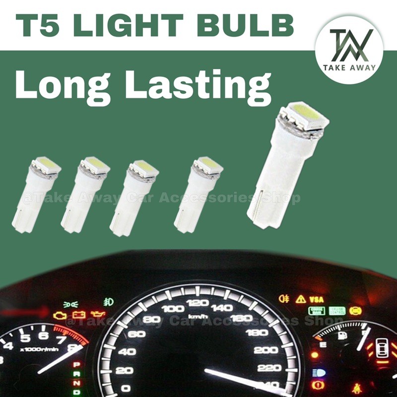 T5 light bulb Meterbill light White Dashboard Gauge 1SMD LED Wedge ...