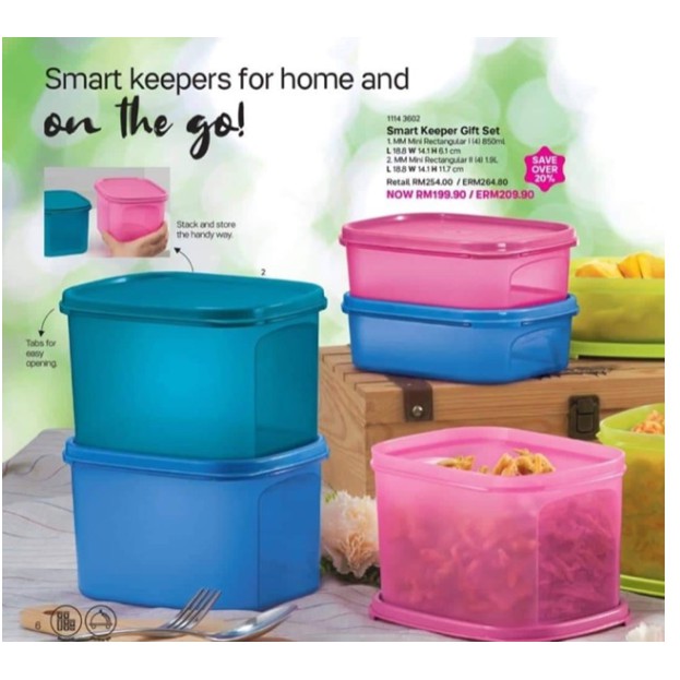 Tupperware: Smart Keeper Gift Set :850ml (4) | Shopee Malaysia