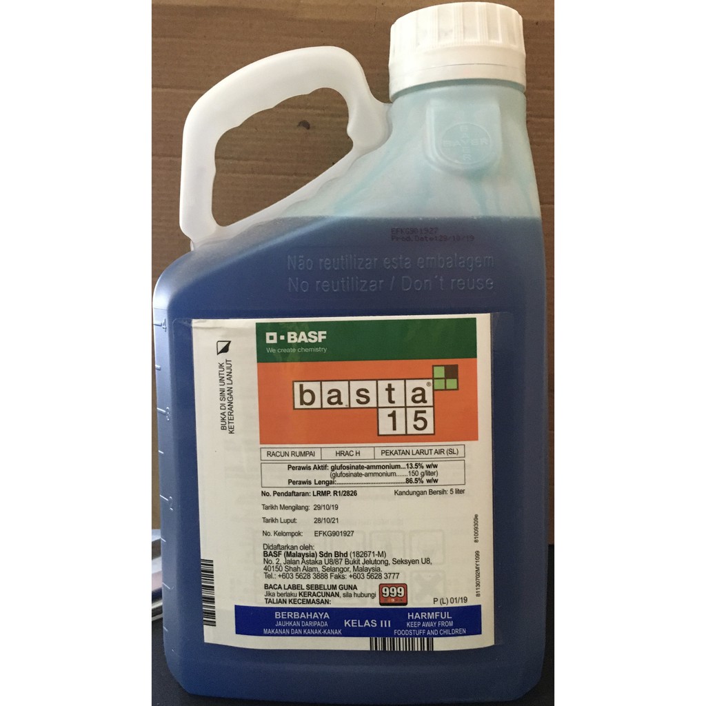 * ORIGINAL * BASF Basta 15 5L / racun rumput / rumput sambau " ready ...