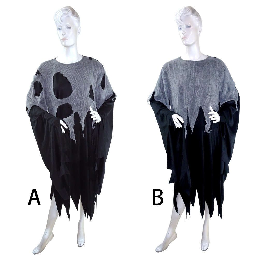 Adult Ghost Costume Death Halloween Horror Cosplay Black Witch One ...