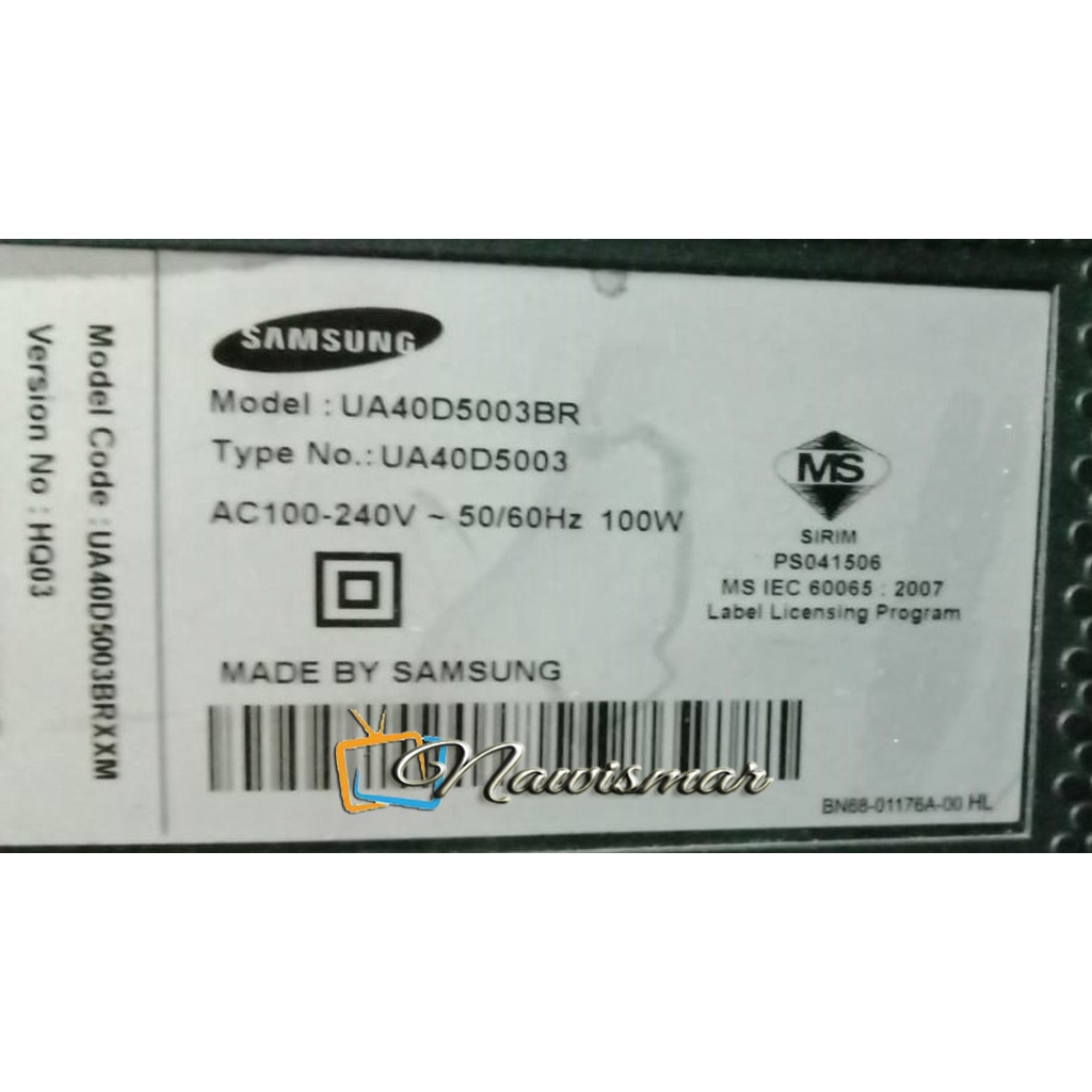 SAMSUNG UA40D5003BR COMPLETE PART | Shopee Malaysia