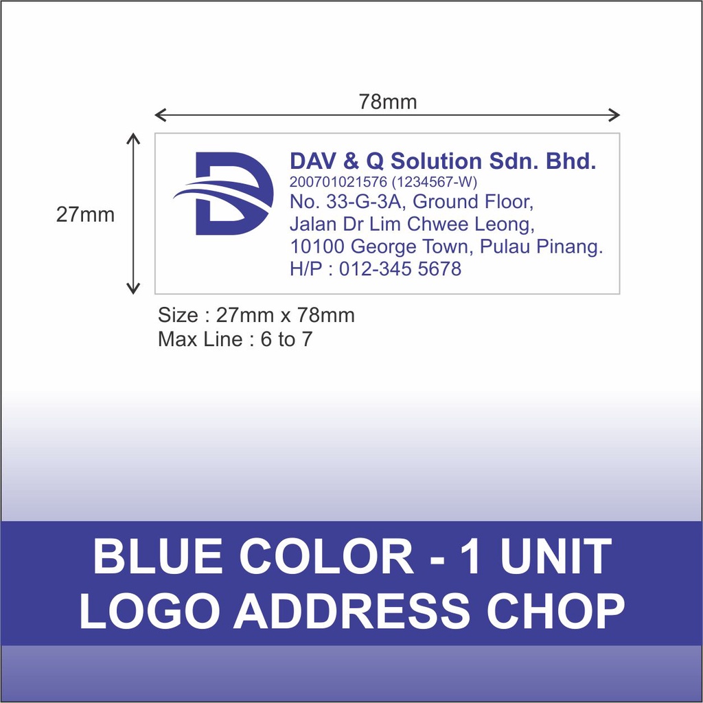 Rubber Stamp / Self Ink Rubber Stamp / Pre Ink Rubber Stamp / Company Address Chop (CUSTOM MADE ...