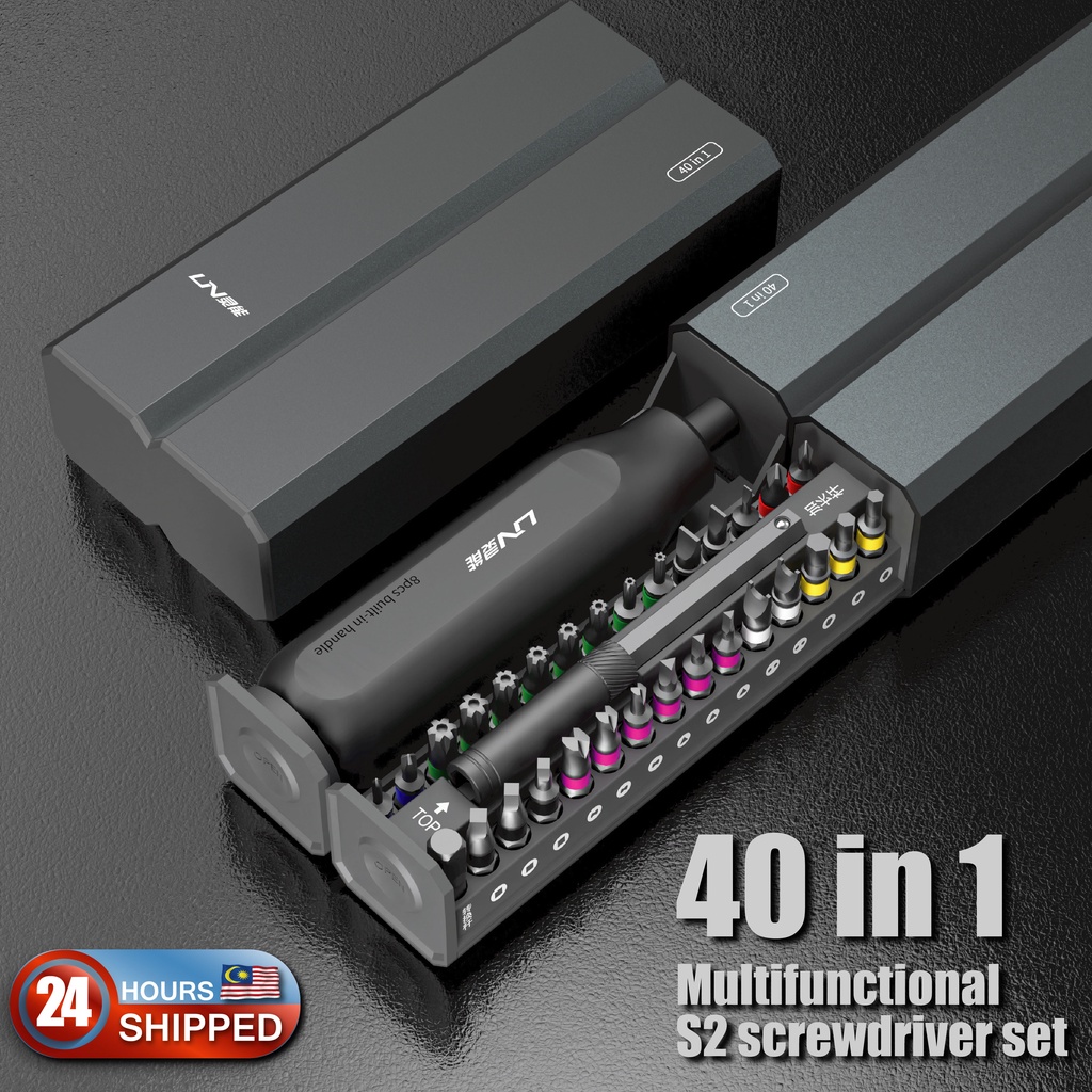 GLEDE 40pcs Advanced S2 Screwdriver Set Hand Tool Kit Magnetic Bits ...