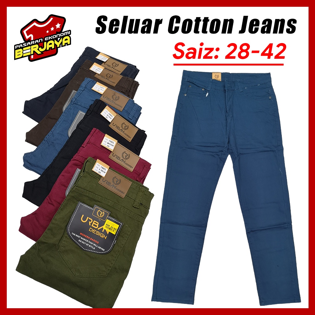 1665 Seluar Cotton Panjang/Seluar Kerja Lelaki/Men's Cotton Jeans ...