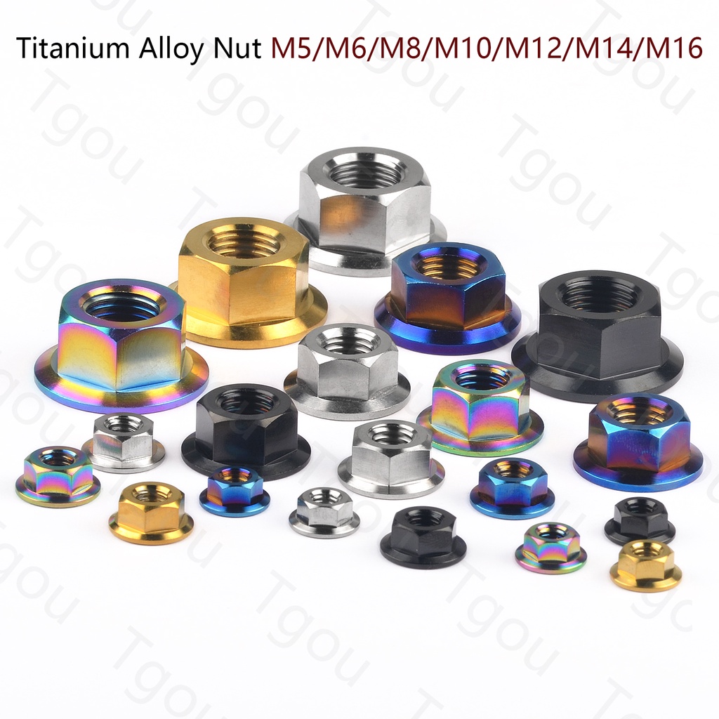 Tgou Titanium Nut M5 M6 M8 M10 M12 M14 M16 Flange Nut Screw Bolt for ...