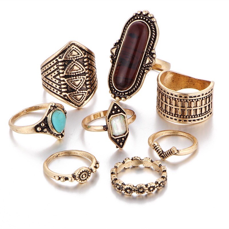 Variety Of Alloy colorful Ring set. | Shopee Malaysia