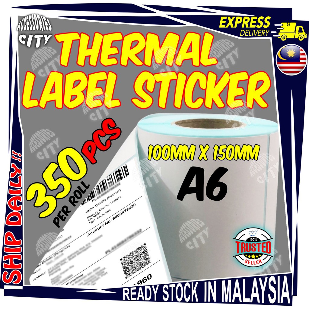 A6【350pcs】Shopee Waybill Thermal Paper Shipping Label Consignment Note ...