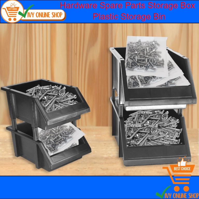 Hardware Spare Parts Storage Box Stackable Part Bin Industrial | Shopee ...