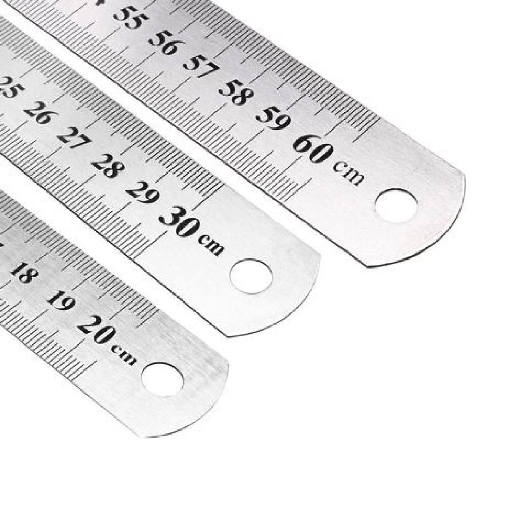 Stainless Steel Metal Ruler 15cm(6") / 30cm (12") / 60cm (24") | Shopee ...