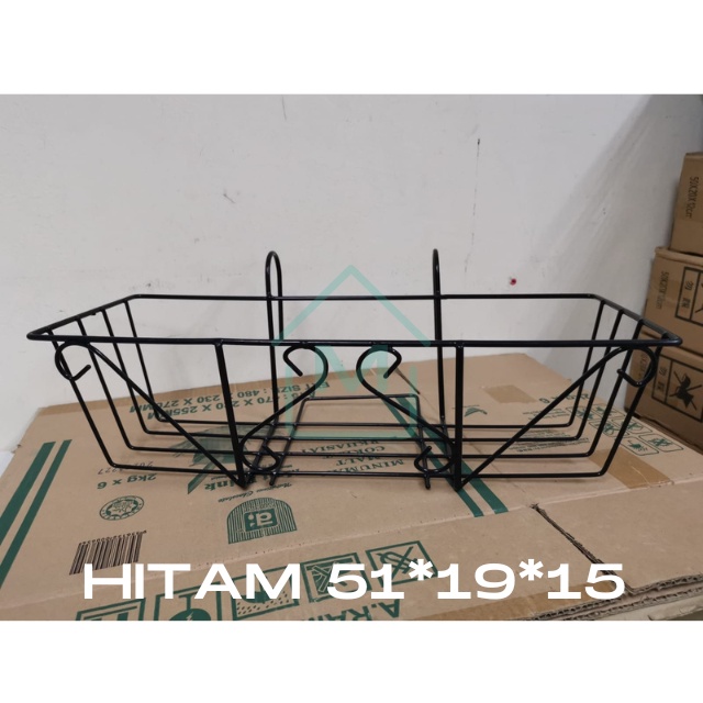 [HOT] Balcony Flower Pot Rectangular Iron Hanging Rack/ Pasu Bunga Segi ...